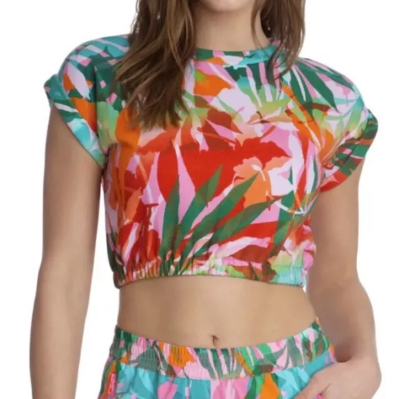 Juicy Couture | Tops | Juicy Couture Roll Cuff French Terry Palm Floral ...